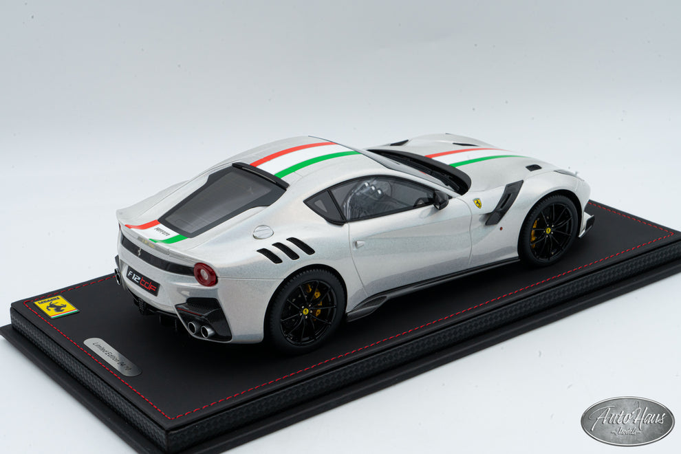 1/18 BBR Ferrari F12 TDF White with Italian Flag – AutoHaus Models