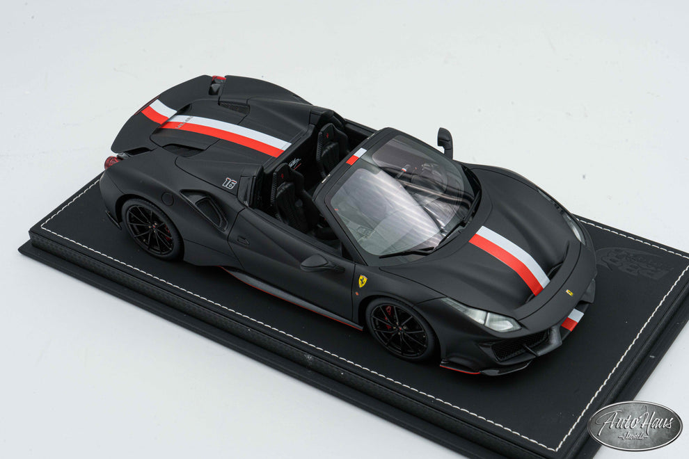 1/18 BBR Ferrari 488 Pista Spider Matt Black Chales Leclerc – AutoHaus ...